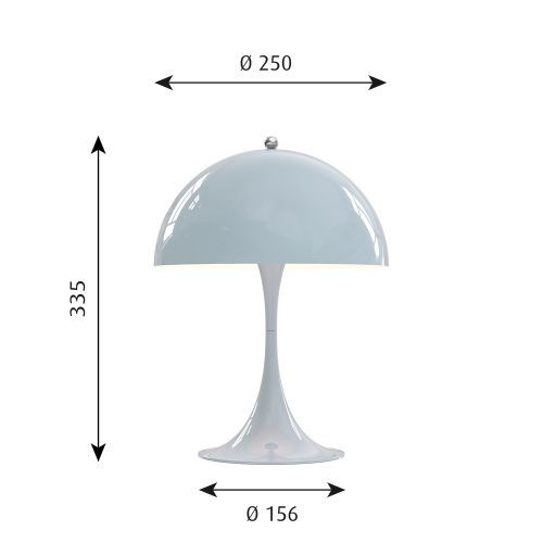 Louis Poulsen Panthella Mini Tafellamp - 2700K - Lichtblauw - online ...